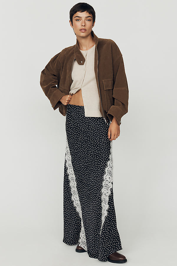 ANTHROPOLOGIE By Anthropologie Tilda Lace-Trim Maxi Slip Skirt